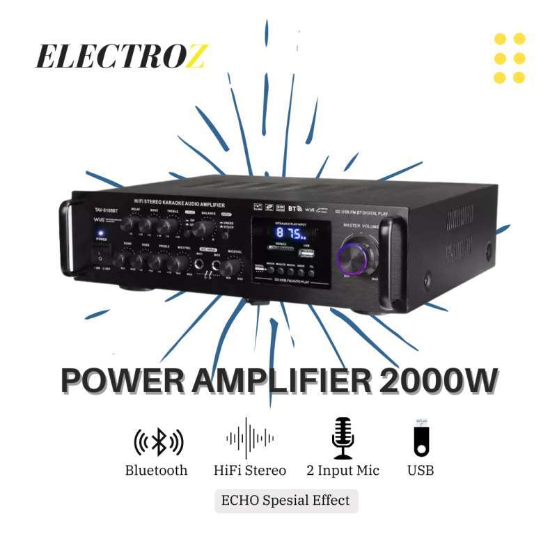 Promo Amplifier Audio Power 2000W Bluetooth Karaoke Home Theater Echo ...