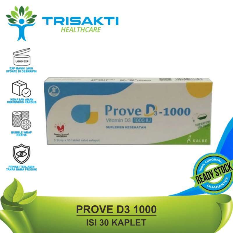 Promo PROVE D3-1000 IU - VITAMIN D3 ISI 30 TABLET Diskon 47% di Seller ...