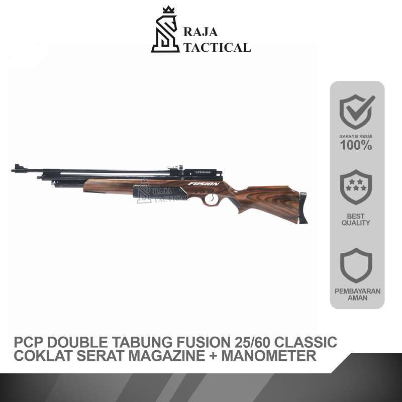 Jual Senapan Angin PCP Fusion 25/60 Dobel Tabung Klasik Coklat Serat ...