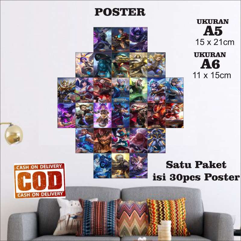 Promo Poster Dinding MOBA POSTER MOBILE LEGEND Poster Kamar Cowok ...