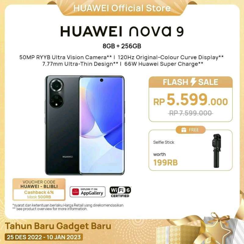 Jual HUAWEI Nova 9 [8+256GB] | 50MP Ultra Vision Camera | 120Hz ...