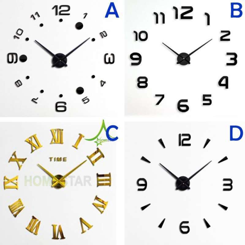 Promo Jam Dinding Tempel Tembok / DIY Clock 3D Giant Wall / Penata ...