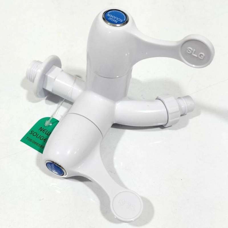 Jual Kran Double Cabang Plastik Soligen Engkol / Keran Cabang PVC ...