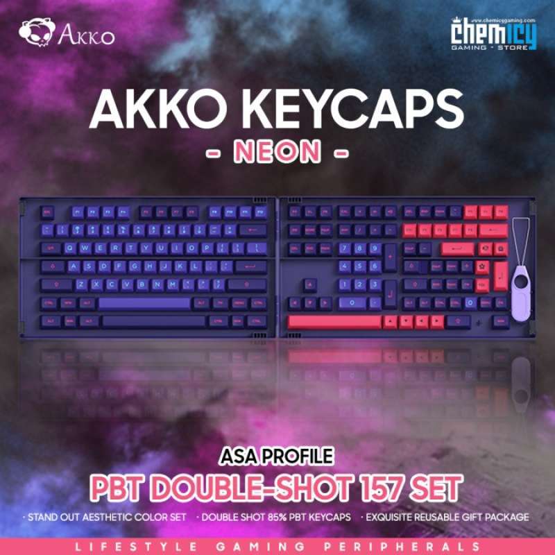 Jual Akko Neon PBT Double-shot Keycaps 157 Set ASA Profile di Seller ...