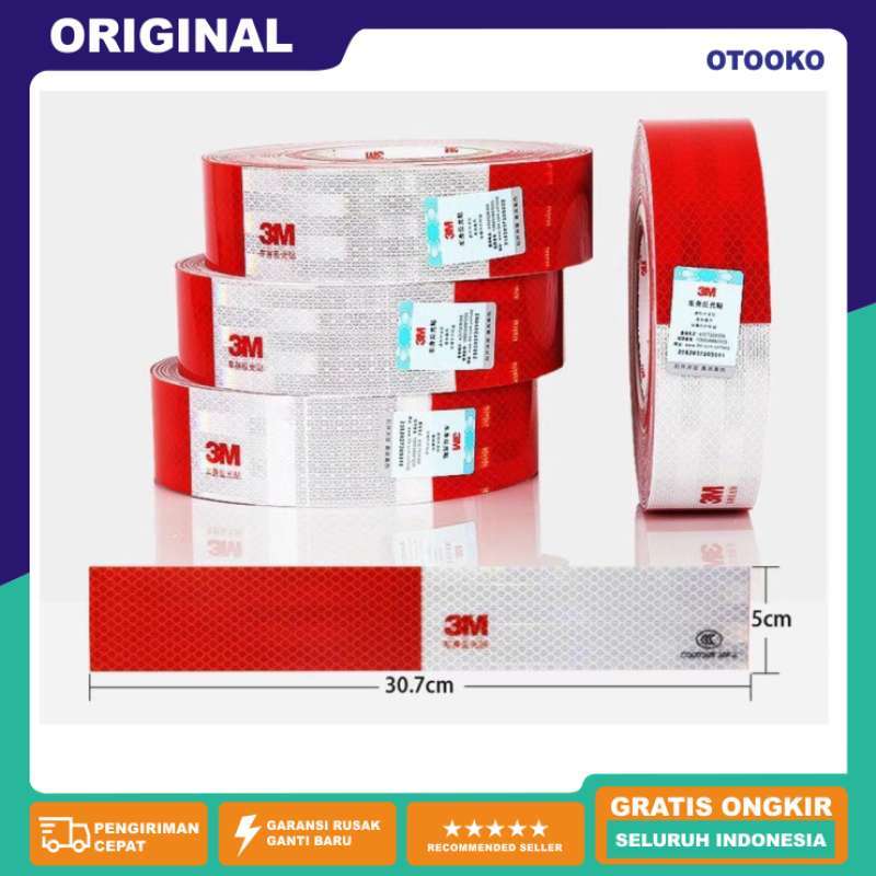 Jual 3M STICKER SAFETY STICKER CAHAYA STICKER MOBIL MOTOR MERAH PUTIH ...