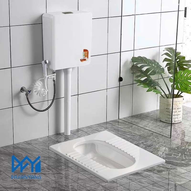 Jual Mr.tao 1 Set Kloset Jongkok Keramik+energy Saving Water Tank Closet Jongkok Flush Wc ...