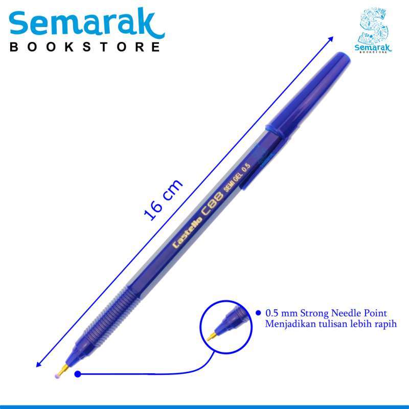 Jual Standard Castello C88 Pulpen Semi Gel 0.5 - Hitam & Biru [1 Pack ...