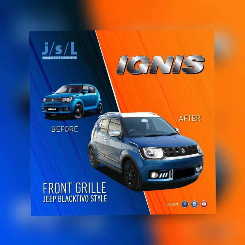 Jual Grill Depan Front Grille Ignis 2017 Up Model Jepp Blacktivo Hitam ...
