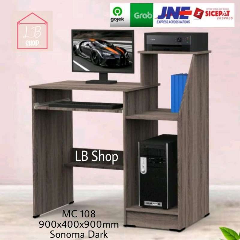 Promo Meja komputer dengan rak MC108 meja belajar meja kerja - Sonoma ...