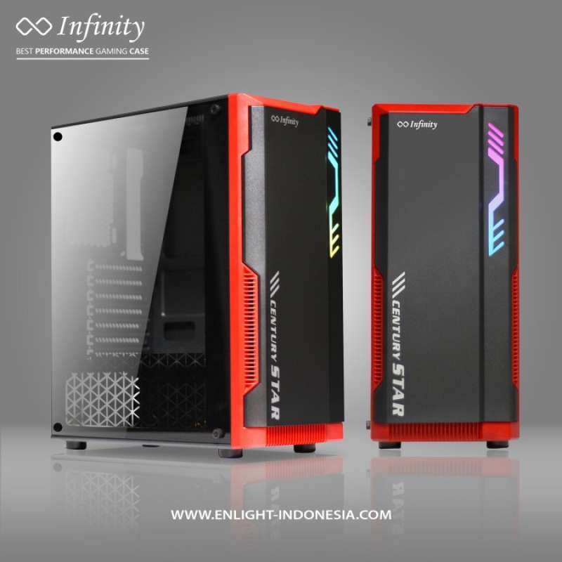 Promo FREEONG Casing Infinity Nebula V3 ATX Gaming PC Case - Merah ...
