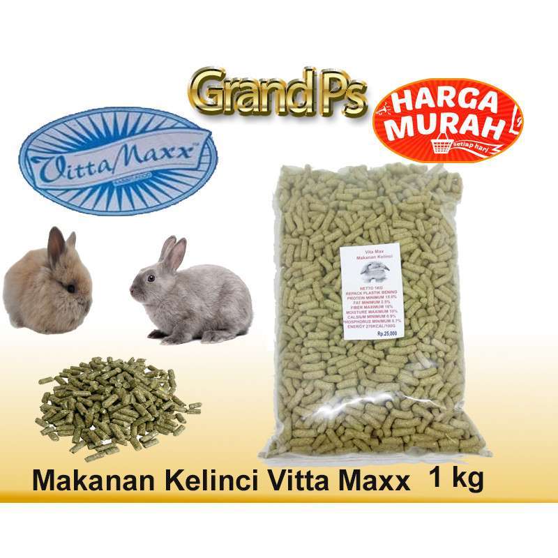 Jual Vitamax Makanan Kelinci Bunny Rabbit Food mirip nova REPACK 1kG di ...