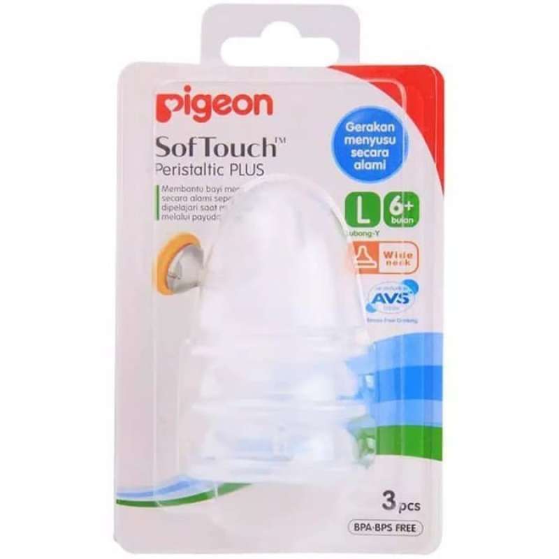 Jual Pigeon Peristaltic Plus Nipple Wideneck Teat Dot Pigeon Wide Neck - L Satuan Tanpa Dus Di ...