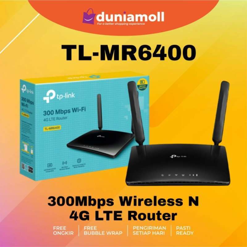 Jual TP-LINK TL-MR6400 Wireless N300 4G LTE Router - Multicolor ...