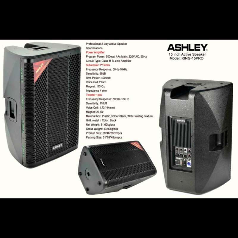 Jual Speaker aktif ashley king 15pro 15 pro original harga per pcs di ...