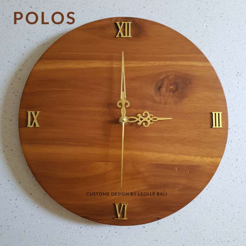 Jual Jam Dinding 30cm Kayu Jati Angka Romawi Hiasan Dinding Kantor ...