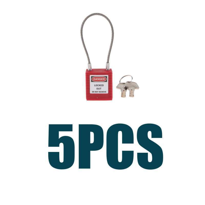 Jual 5xred Safety Lockout Padlock Keyed Different,standard 6-pin ...