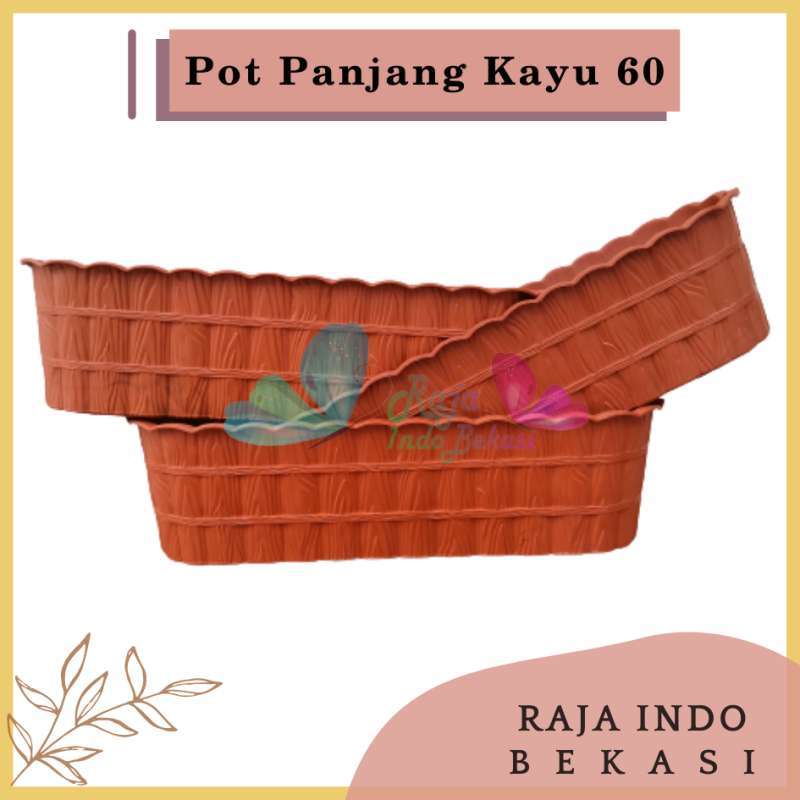 Jual Pot Segi Panjang Kayu 60 Coklat Merah Bata CJP Pot Segi Persegi ...