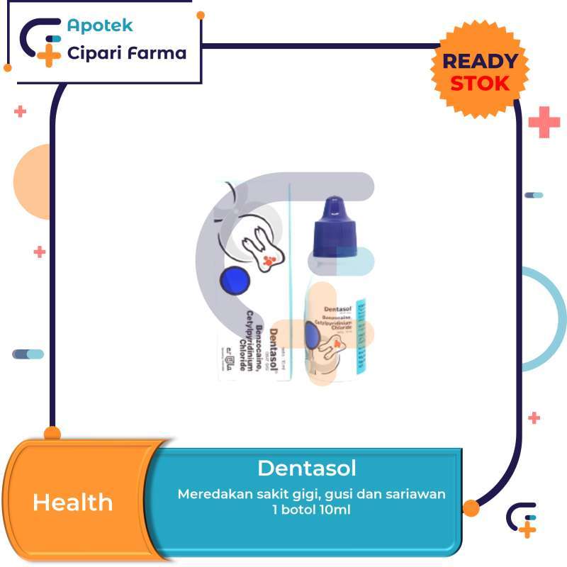 Jual Dentasol Drop Obat Sakit Gigi | Radang Gusi | Sariawan isi 10ml di ...