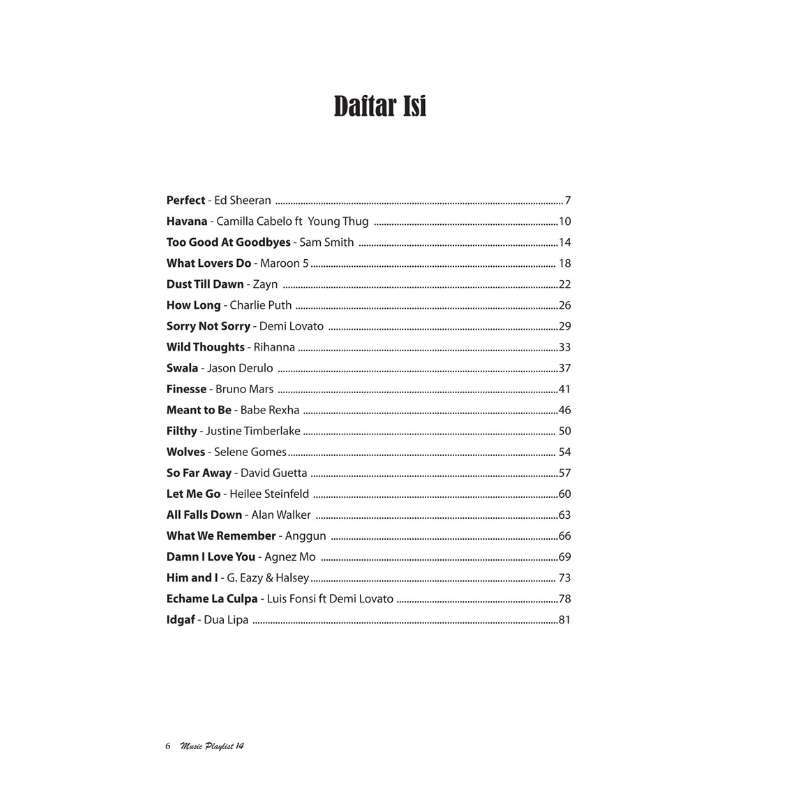 Promo Yanita Buku Lagu Musik Playlist 11, 12, 13, 14, 15, 16 Partitur ...