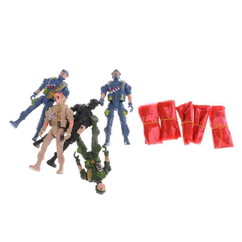 Jual Plastic Paratroopers Action Figure W/ Parachute Soldiers Kids ...