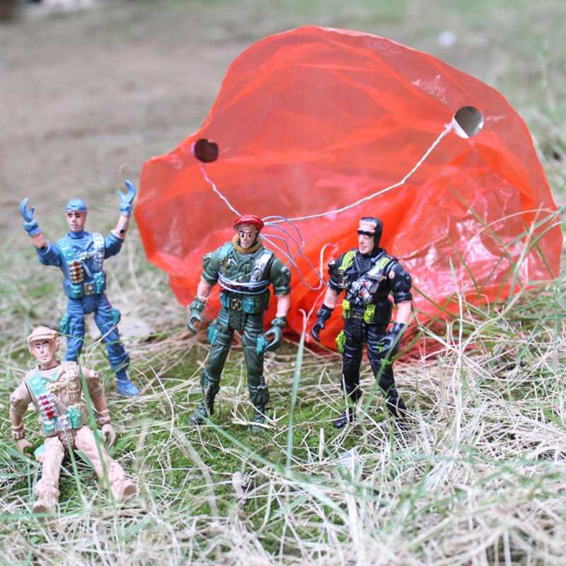 Jual Plastic Paratroopers Action Figure W/ Parachute Soldiers Kids ...