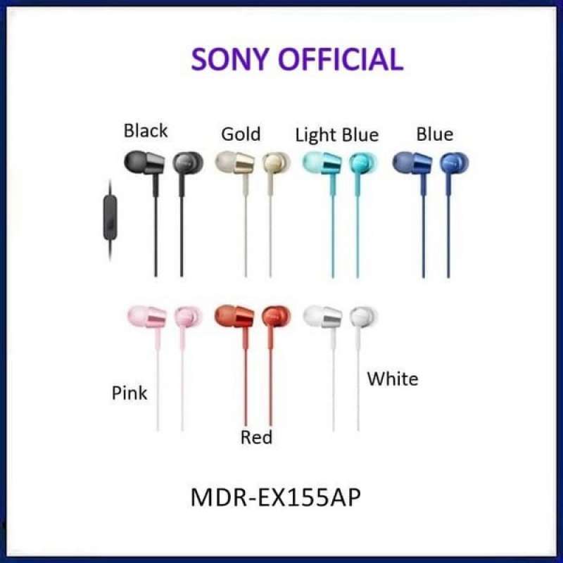 Jual Sony Mdr-Ex155Ap Earphone Headset With Mic Ex155 Ex 155 Ap Ex155Ap ...