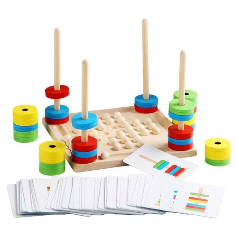 Jual 2-in-1 Wooden Magnetic Pegs Interective Motor Skill Logical ...