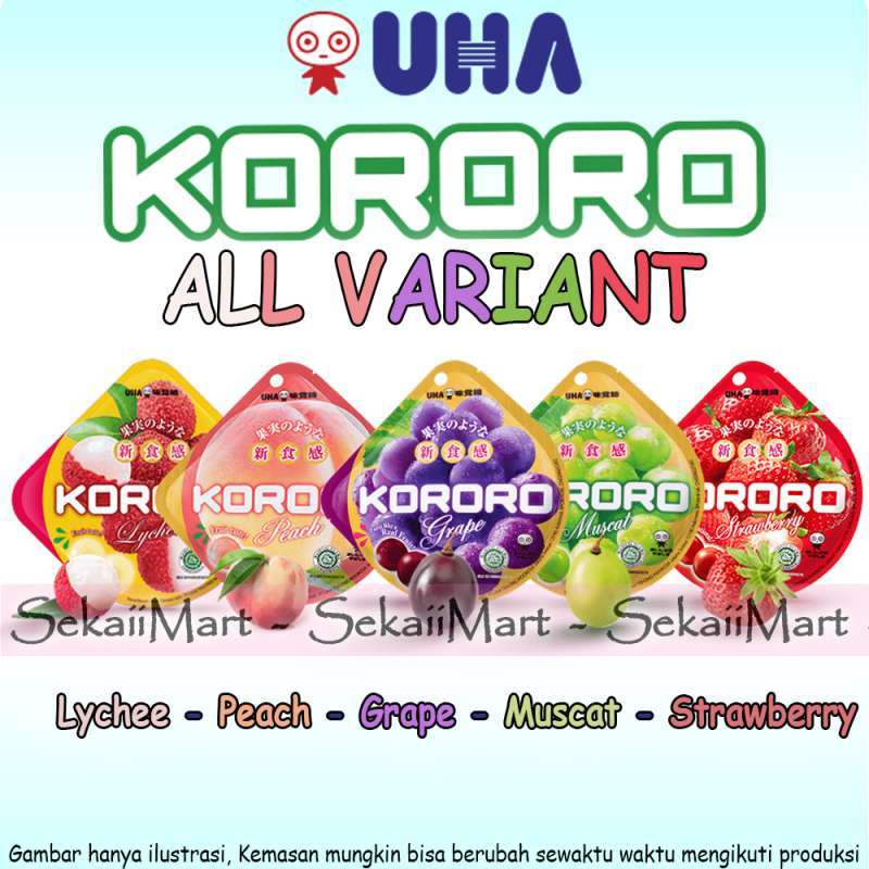 Jual UHA KORORO Fruit Jelly Candy 40g All Variant - Permen Jeli Rasa Buah Lengkap Semua Rasa ...