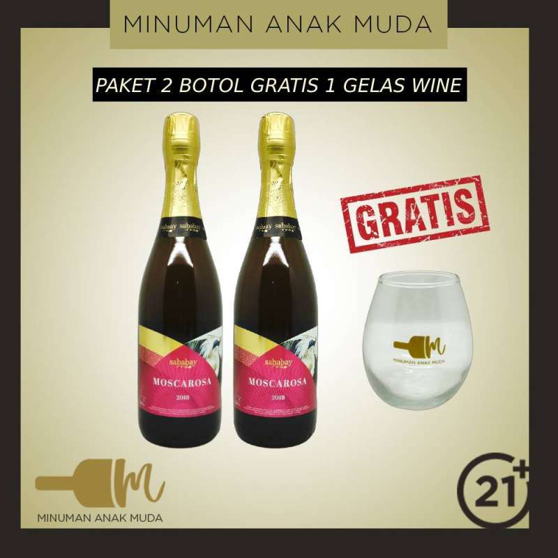 Promo Paket 2 Botol Sababay Moscarosa Sparkling Rose Wine 750ml Diskon ...