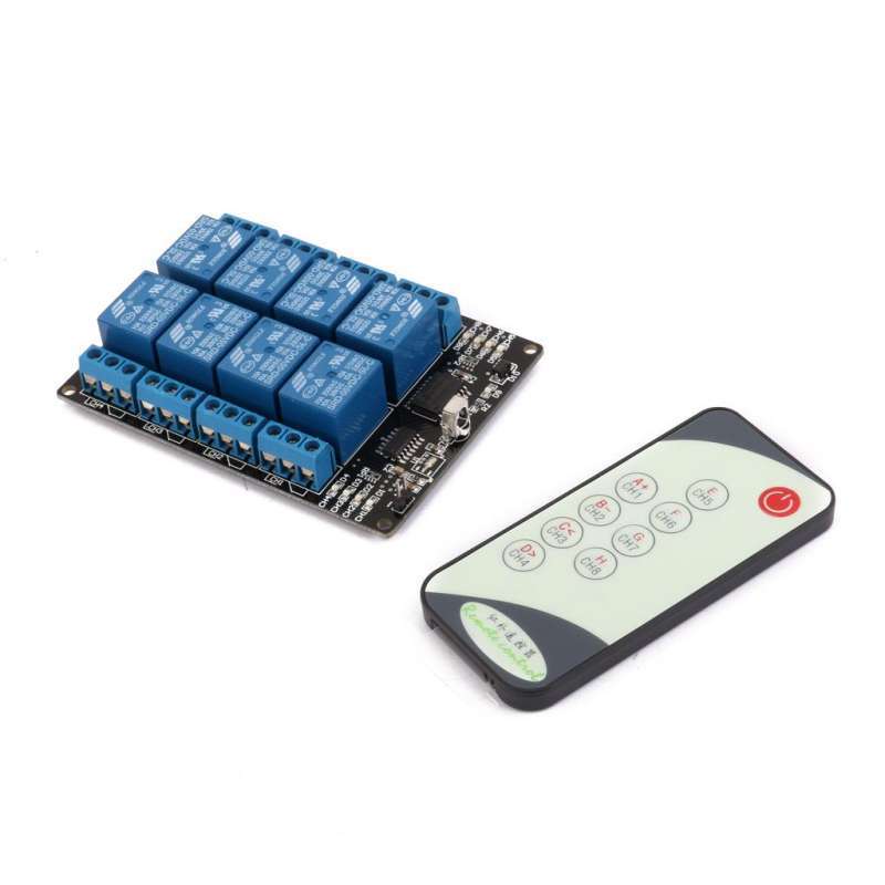 Jual Wireless 5v 8ch Channal Ir Relay Latching Module Board + Remote ...