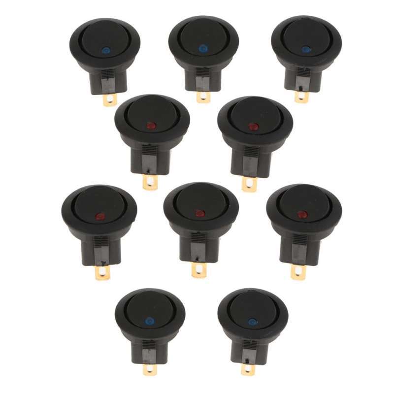 Jual 10pcs 12V 16A 3-PIN Led Light Round Rocker Toggle Switch For Car 2 ...