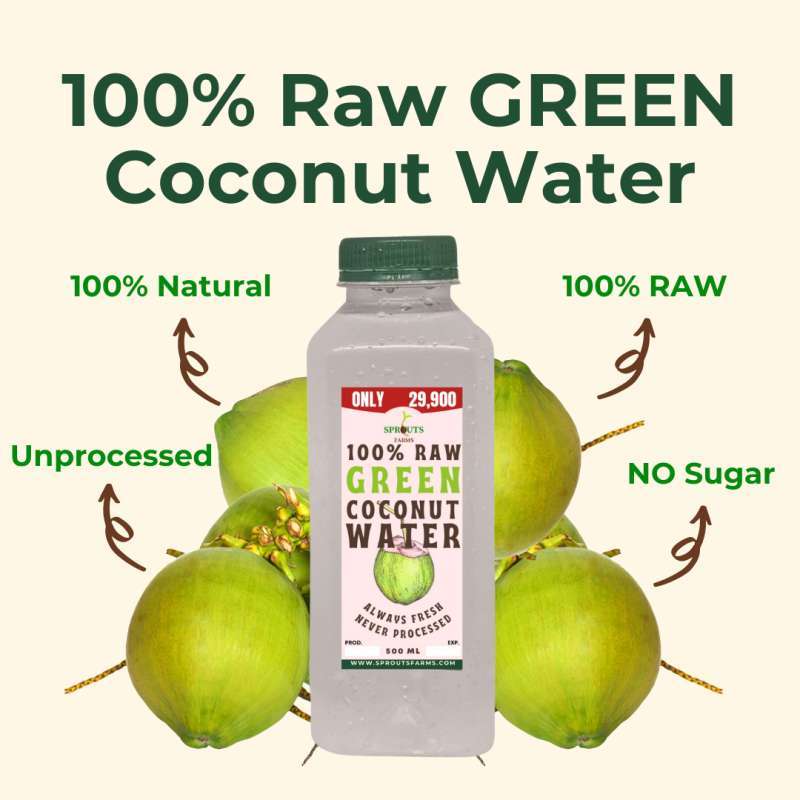 Jual Sprouts Farms 100% Raw GREEN Coconut Water 500ml Air Kelapa Ijo ...
