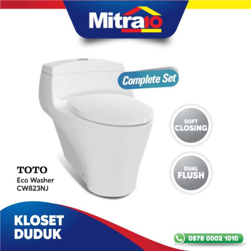 Jual Toto Set Kloset Duduk Two Piece Toilet Eco Flush Cw635pj Dual ...