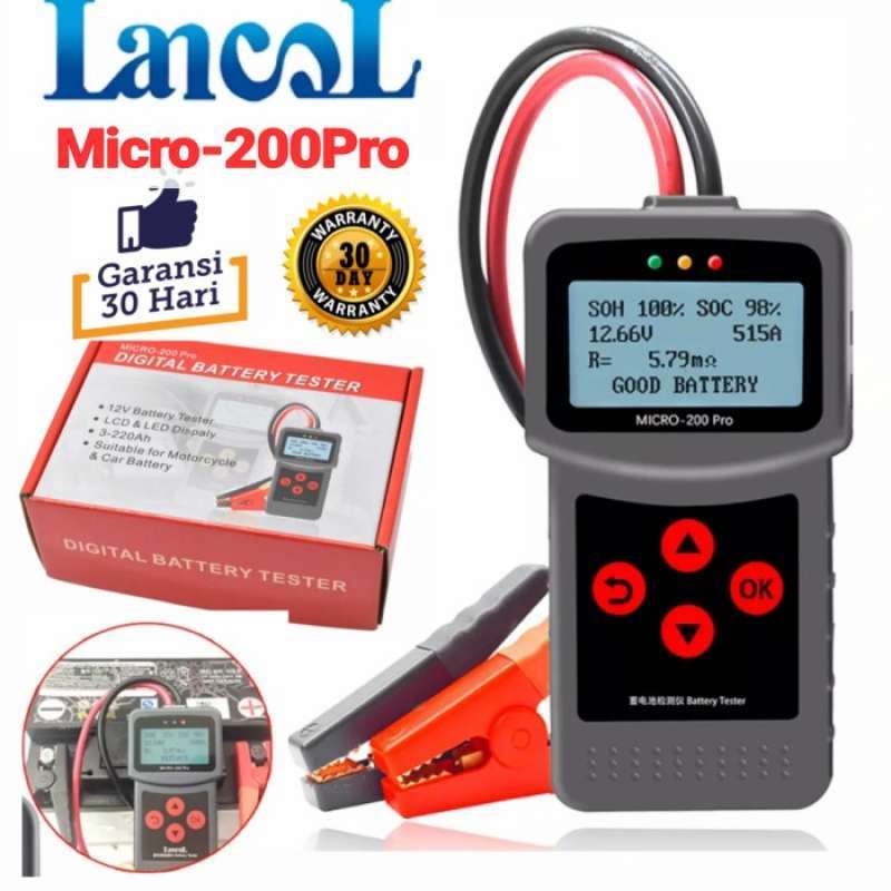 Jual Lancol Micro 200-pro Battrey Tester Analyzer Alat ukur accu di ...