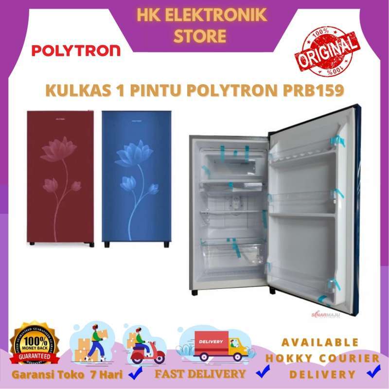 Promo LEMARI ES 1 PINTU POLYTRON PRB-159B/R NO ICE TRAY BIG FREEZER BIG ...