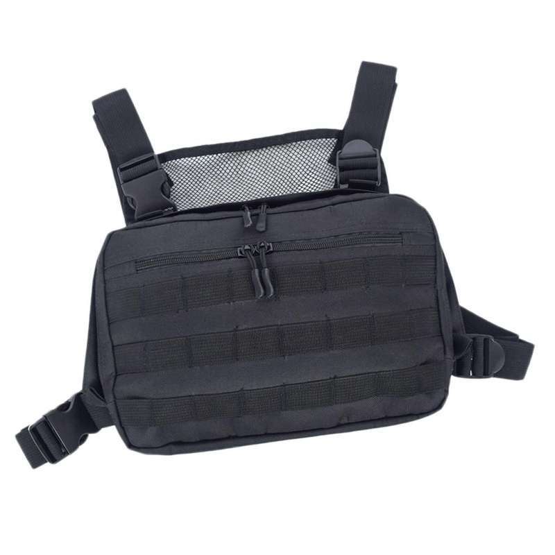 Jual Outdoor Adjustable Chest Bag Molle Harness Chest Rig Bag Fanny ...