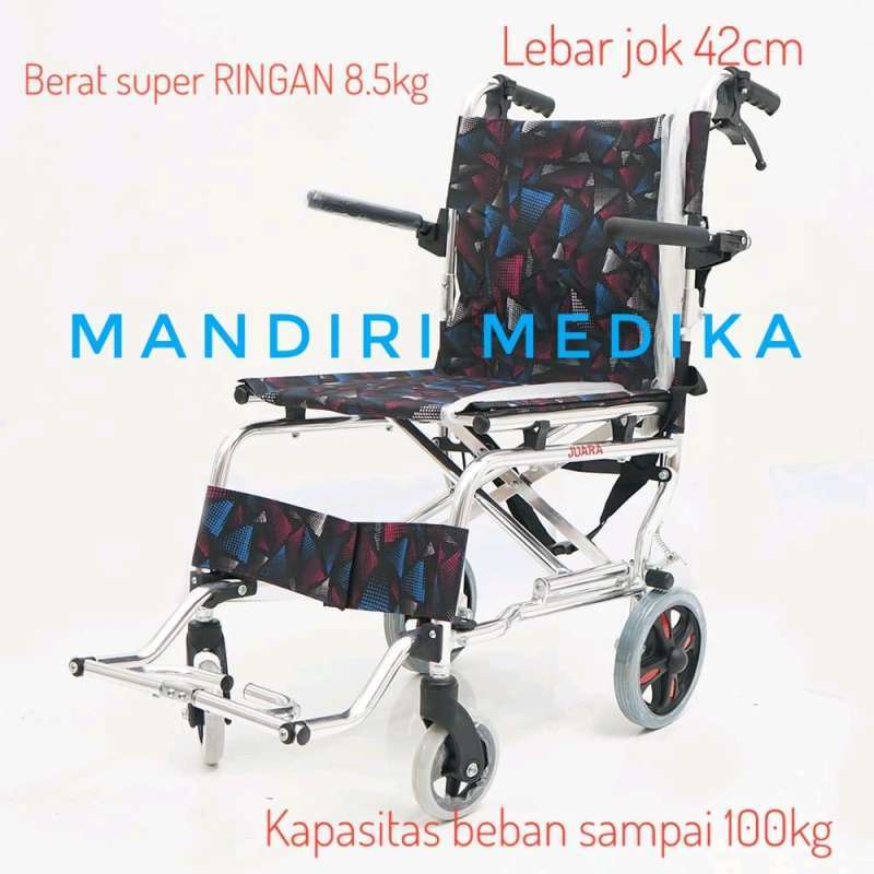 Jual Kursi Roda Travel Aluminium Sangat Ringan Kuat untuk Beban 100kg ...