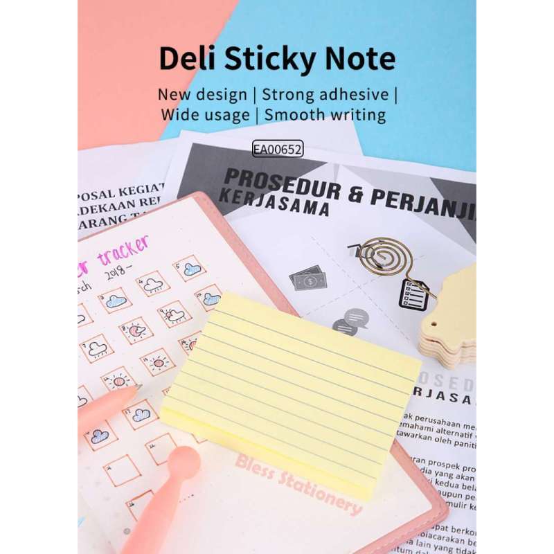 Jual To do notes DELI Sticky notes Memo tempel garis Pad notes Kertas ...