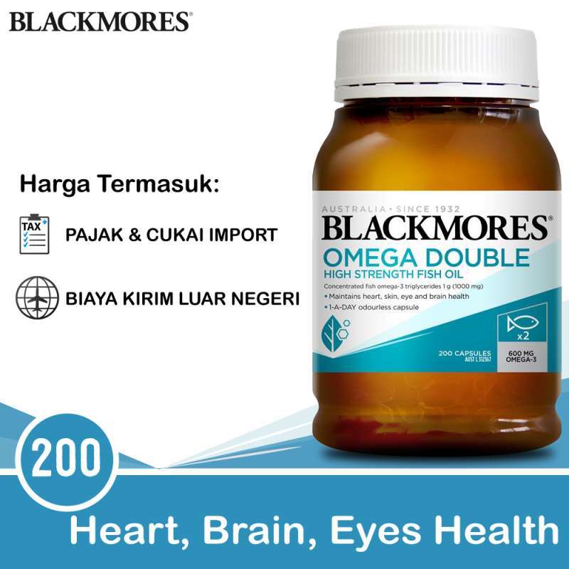 Jual Blackmores Omega Double High Strength Fish Oil [200 Capsules] di ...