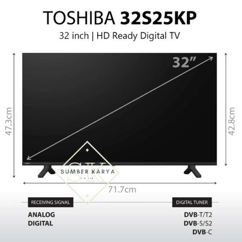 Jual 32s25 Toshiba Regza Digital Led Tv 32 Inch 32s25kp Hdmi Usb Bezel Less Di Seller Sumber ...