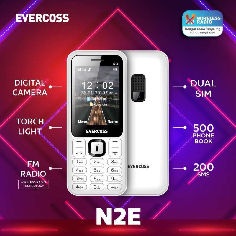 Jual Evercoss N2E Model Candy Bar - RESMI - Black di Seller Tekno ...