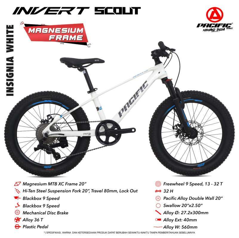 Promo Sepeda Gunung Pacific MTB Invert Scout Magnesium 20 Inch - Merah ...