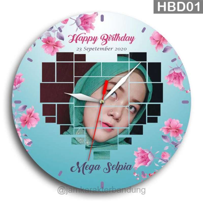 Jual JAM DINDING CUSTOM FOTO HADIAH KADO ULANG TAHUN WISUDA PERNIKAHAN ...