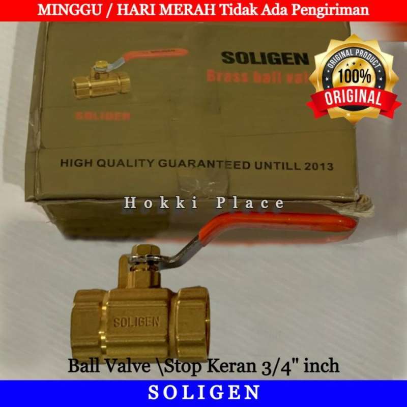 Promo BALL VALVE KUNINGAN SOLIGEN 1 , 1/2 , 3/4 INCH STOP KRAN KUNINGAN ...