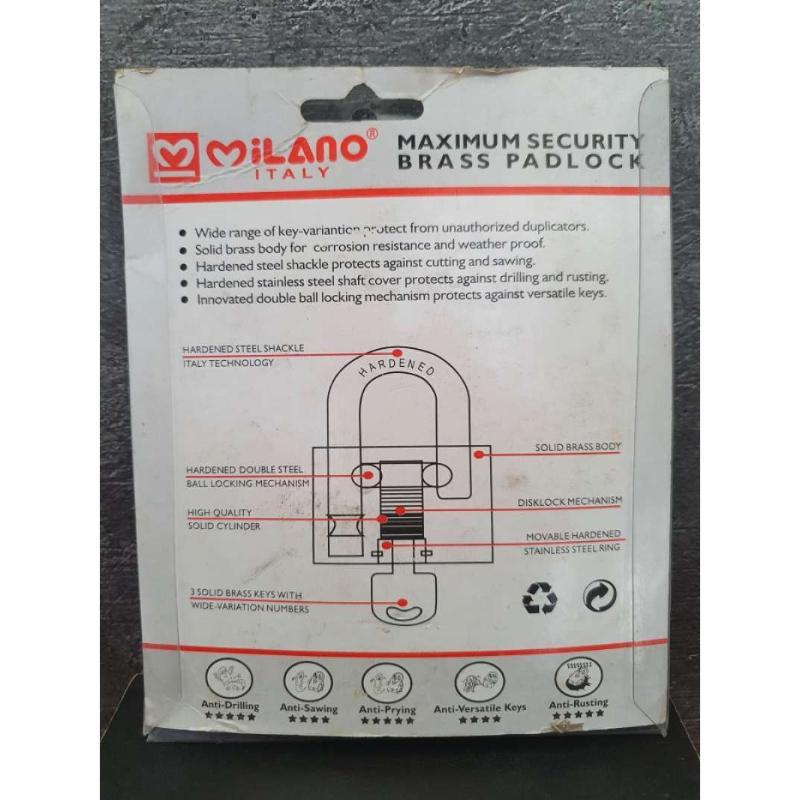 Jual Gembok Pagar Rumah/ruko/mobil Box Milano Kualitas Italy 60mm Di ...