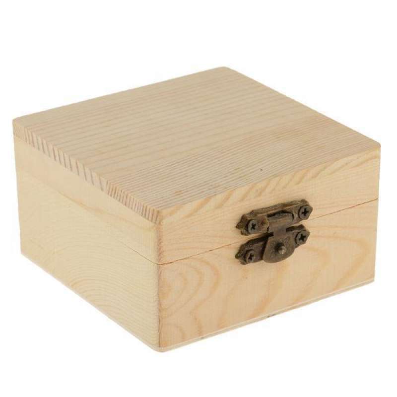 Promo 12xSquare Shape Unfinished Wooden Jewelry Gift Box for Kids DIY ...
