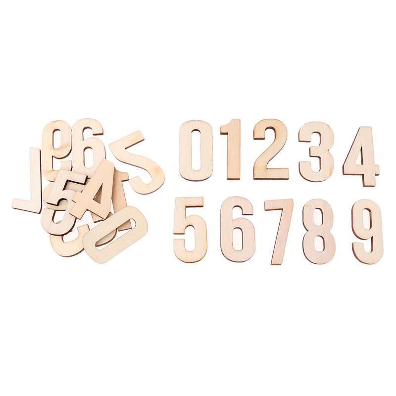 Jual 2x10 Pieces Natural Wood Wooden Numbers Shape Pieces For Kids Arts ...