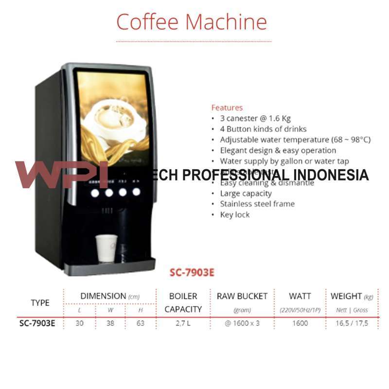 Jual Getra SC-7903E Professional Mix Coffee Semi Otomatis Dispenser ...
