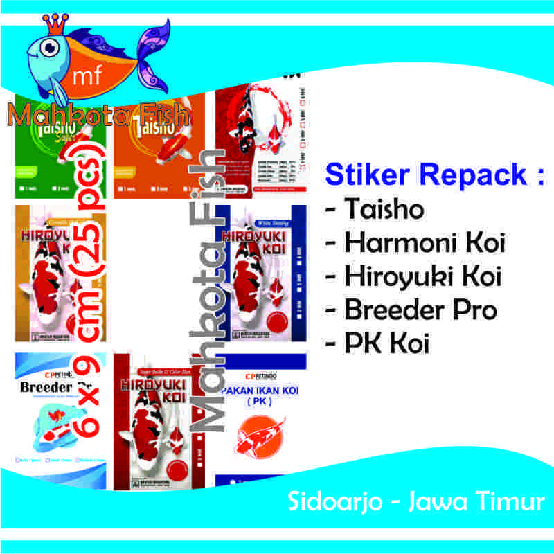 Jual Stiker Repack (6x9) | Hiroyuki Koi | Taisho | Breeder Pro | Harmoni Koi | PK Koi | Pakan ...
