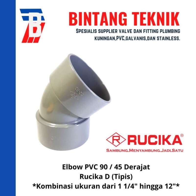 Jual Elbow / Knee Pvc Rucika 8 Inch D (tipis) 90 / 45 Derajat - 90 ...